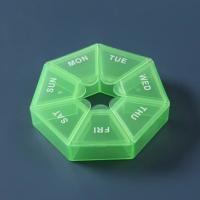 China Weekly Pill Organizer Small 7 Day Pill Box 7 Compartment Travel Plastic Pill Case 11x8x3cm for sale