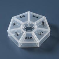 China Weekly Pill Organizer Small 7 Day Pill Box 7 Compartment Travel Plastic Pill Case 11x8x3cm for sale