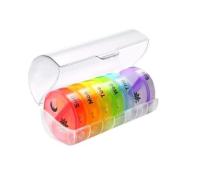 China Color Transparent Plastic 2 Weeks Pill Box 14 Case Portable Pill Storage Container for sale