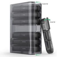 China Transparent Plastic Pill Storage Case 21 Compartments Rainbow Color Medicine Organizer 14.2x6.9x6.5cm for sale