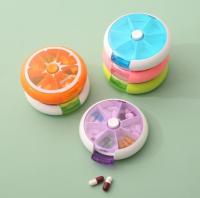 China Customized Plastic Button Round Medicine Pill Box Container Dispenser for Promotion for sale