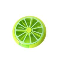 China Customized Plastic Button Round Medicine Pill Box Container Dispenser for Promotion for sale