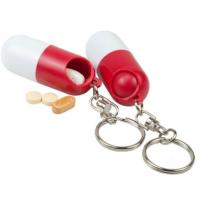 China Mini Keychain Portable Plastic Medicine Pill Storage Box Case for sale
