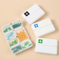 China Plastic Foldable Medicine Pill Organizer Box 10x7x2.5cm Travel Medical Box for sale