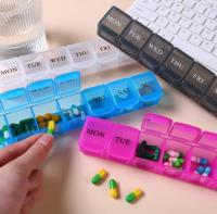 China PP Mini 7 Day Weekly Medicine Pill Case Box 10x7x2.5cm Travel Business Medical Container for sale