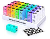 China 32 Compartment Plastic Pill Box Medicine Organizer Case 22x5.2x2.6cm Custom Color for sale