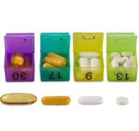 China Color Transparent Monthly Pill Organizer Dispenser Plastic Pill Box 20.5x10.3x7cm for sale