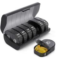 China 14 Compartment Plastic Pill Box 7 Day Portable Travel Pill Organizer Case 15x8x4.7cm for sale