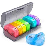 China 14 Compartment Plastic Pill Box 7 Day Portable Travel Pill Organizer Case 15x8x4.7cm for sale