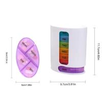China Oval Shape Pocket Plastic Mini Pill Box Case 28 Compartments 7 Day Pill Storage Box for sale