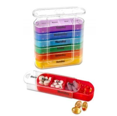 China Weekly Pill Organizer 7 Day 4 Times a Day Medicine Box 11.5x13x4.3cm Plastic for sale