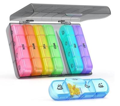 China Wholesale Custom 7 Day PP Plastic Pill Box Medicine Organizer 15.9x11.6x3.9cm for sale