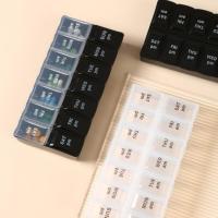 China 2 Times AM PM Daily Pill Dispenser Organizer Pocket Weekly Pill Storage Box 20.5x10.3x7cm for sale