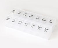 China 2 Times AM PM Daily Pill Dispenser Organizer Pocket Weekly Pill Storage Box 20.5x10.3x7cm for sale