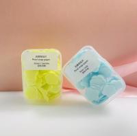 China Flower Shape Disposable Soap Slice Portable Mini Soap Paper 50pcs per Box Custom Logo for sale