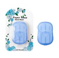 China Custom Disposable Mini Paper Soap for Travel 50pcs per Box Portable Hand Soap Sheets for sale