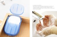 China Custom Disposable Mini Paper Soap for Travel 50pcs per Box Portable Hand Soap Sheets for sale