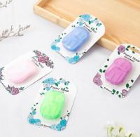 China Custom Disposable Mini Paper Soap for Travel 50pcs per Box Portable Hand Soap Sheets for sale