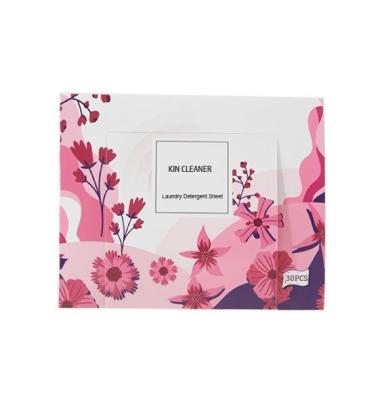 China Eco-Friendly Laundry Detergent Sheets 100pcs Travel Disposable Washing Paper Soap for sale