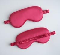 China Wholesale Solid Color Eye Sleeping Mask Polyester Imitated Silk Eyeshade for Travel for sale