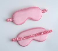 China Wholesale Solid Color Eye Sleeping Mask Polyester Imitated Silk Eyeshade for Travel for sale