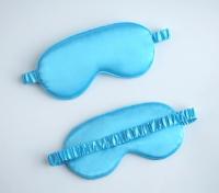 China Wholesale Solid Color Eye Sleeping Mask Polyester Imitated Silk Eyeshade for Travel for sale