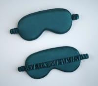 China Wholesale Solid Color Eye Sleeping Mask Polyester Imitated Silk Eyeshade for Travel for sale