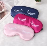 China Custom Satin Sleeping Eye Mask Sublimation Printing Eyeshade Mask for Travel Airline 500pcs MOQ for sale