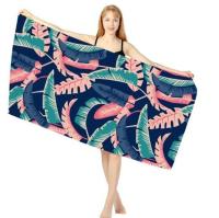 China Custom Double Side RPET Microfiber Beach Towel 200GSM Quick Dry Fleece Towel 40x80cm for sale