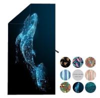 China Custom Double Side RPET Microfiber Beach Towel 200GSM Quick Dry Fleece Towel 40x80cm for sale