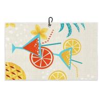 China Custom Printed Quick Dry Waffle Microfiber Gym Sport Towel 40x60cm with Grommet Hook for sale