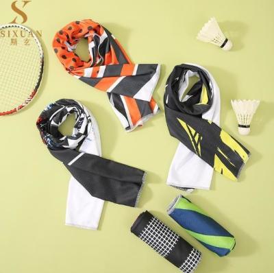 China Custom Digital Printing Instant Cooling Sport Towel 100x30cm Light Weight Quick Dry Microfiber for sale