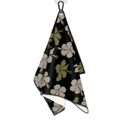 China Custom Printed Microfiber Sports Golf Towel 40x60cm with Grommet Hook OEM for sale
