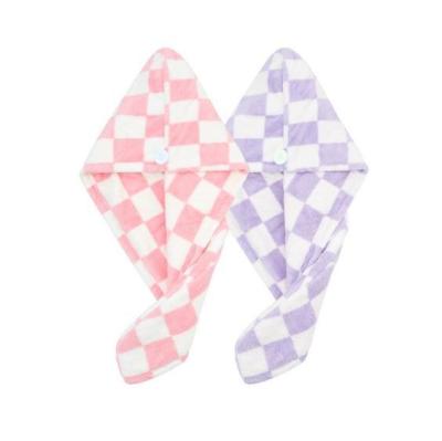 China Double Layer Microfiber Hair Drying Towel 100x30cm Quick Dry Absorbent Turban Towel for sale