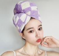 China Double Layer Microfiber Hair Drying Towel 100x30cm Quick Dry Absorbent Turban Towel for sale