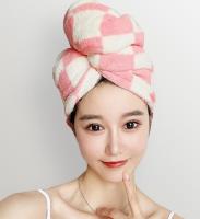 China Double Layer Microfiber Hair Drying Towel 100x30cm Quick Dry Absorbent Turban Towel for sale