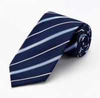 China Custom Striped Business Neck Tie Mens Silk Polyester Woven Tie 200pcs MOQ for sale