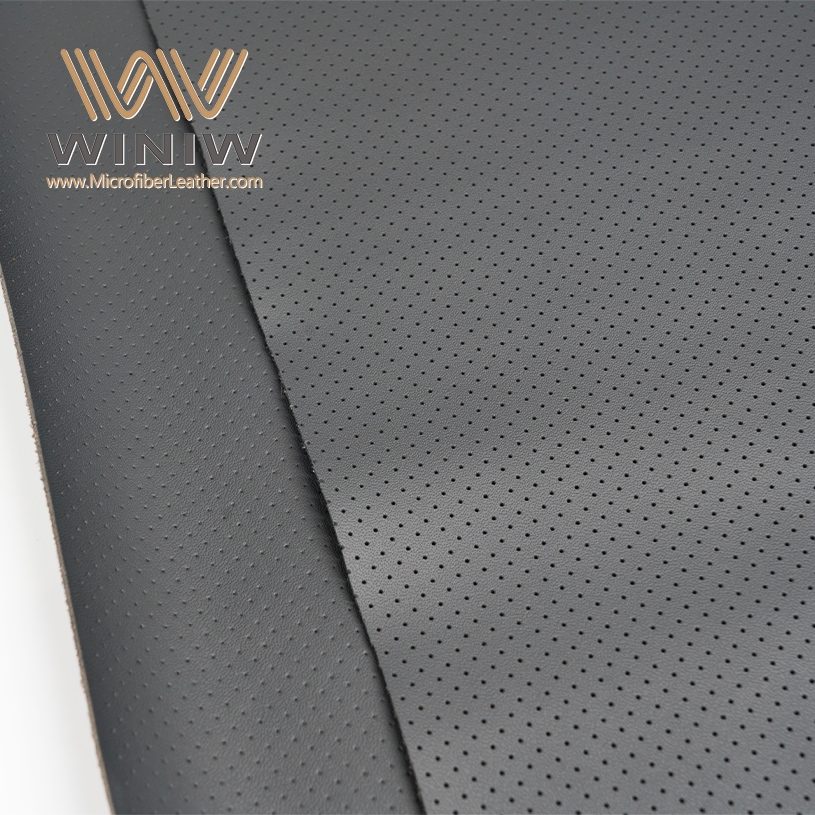 Perforated leather car upholstery fabric