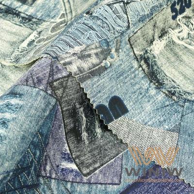 China PU Faux Printed Synthetic Leather Fabric 0.5mm - 0.8mm Thickness For Pants for sale