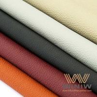 China Textured Lychee Pattern PU Leather Soft Solid Color 1.4mm Thickness for sale