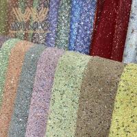 China Embossed PU Glitter Leather Fabric Microfiber 1.0mm - 2.0mm Thickness for sale