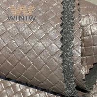 China Faux Shoes Synthetic Leather Woven Pattern Microfiber Breathable Leather Fabric for sale
