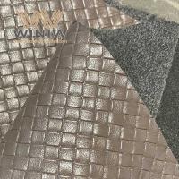 China Faux Shoes Synthetic Leather Woven Pattern Microfiber Breathable Leather Fabric for sale