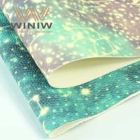 China Free Samples Custom Printed Faux PU Football Leather in Bulk high quality pu leather for sale