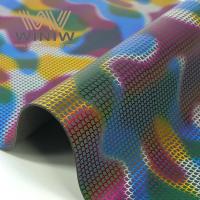 China Colorful Faux Printed Laser Leather Sheets Dazzling 100 Pu Leather for sale