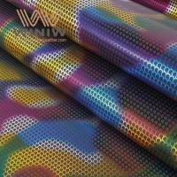 China Colorful Faux Printed Laser Leather Sheets Dazzling 100 Pu Leather for sale