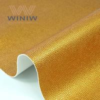 China Golden Texture Leatherette Upholstery Material Sewing Craft For Ball Pu Coated Leather for sale