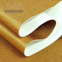 China Golden Texture Leatherette Upholstery Material Sewing Craft For Ball Pu Coated Leather for sale