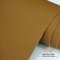 China Yellowish Brown Carbon Design Leather Upholstery Fabric For Cars seller polyurethane resin coating for sale