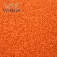 China Competitive Price Orange PVC Synthetic Leather Breathable  Durable luxurious property auto upholstery leather for sale